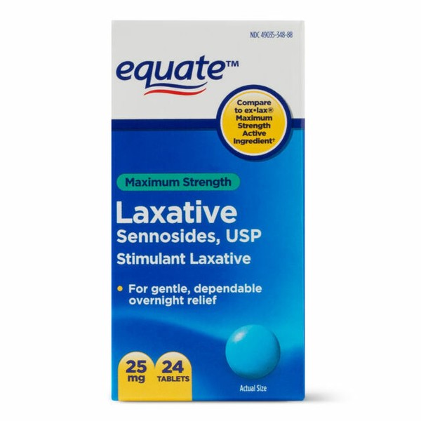 EQUATE MAXIMUM Strength Laxative Sennosides 25 MG 24 Tablets for sale ...
