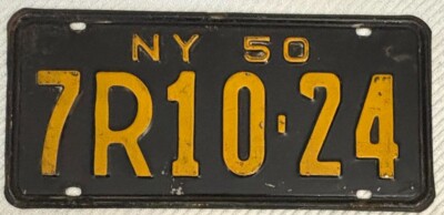 New York 1950 License Plate # 7R10-24 | eBay