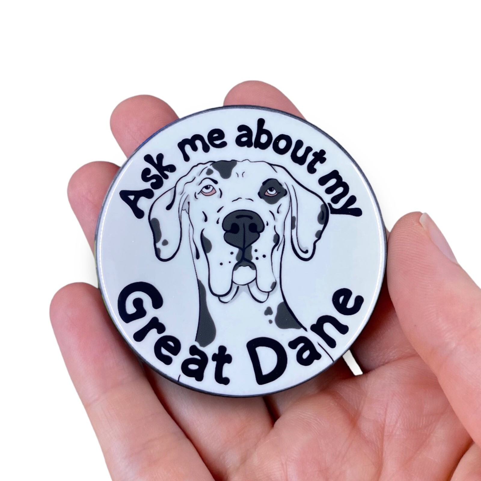Harlequin Great Dane Pinback Button Funny Dog Pin Handmade Accessories ...