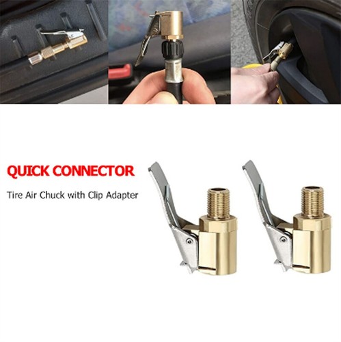 2 pcs Air Chuck Open Flow Straight Lock-On with Clip for Tire Inflator ...