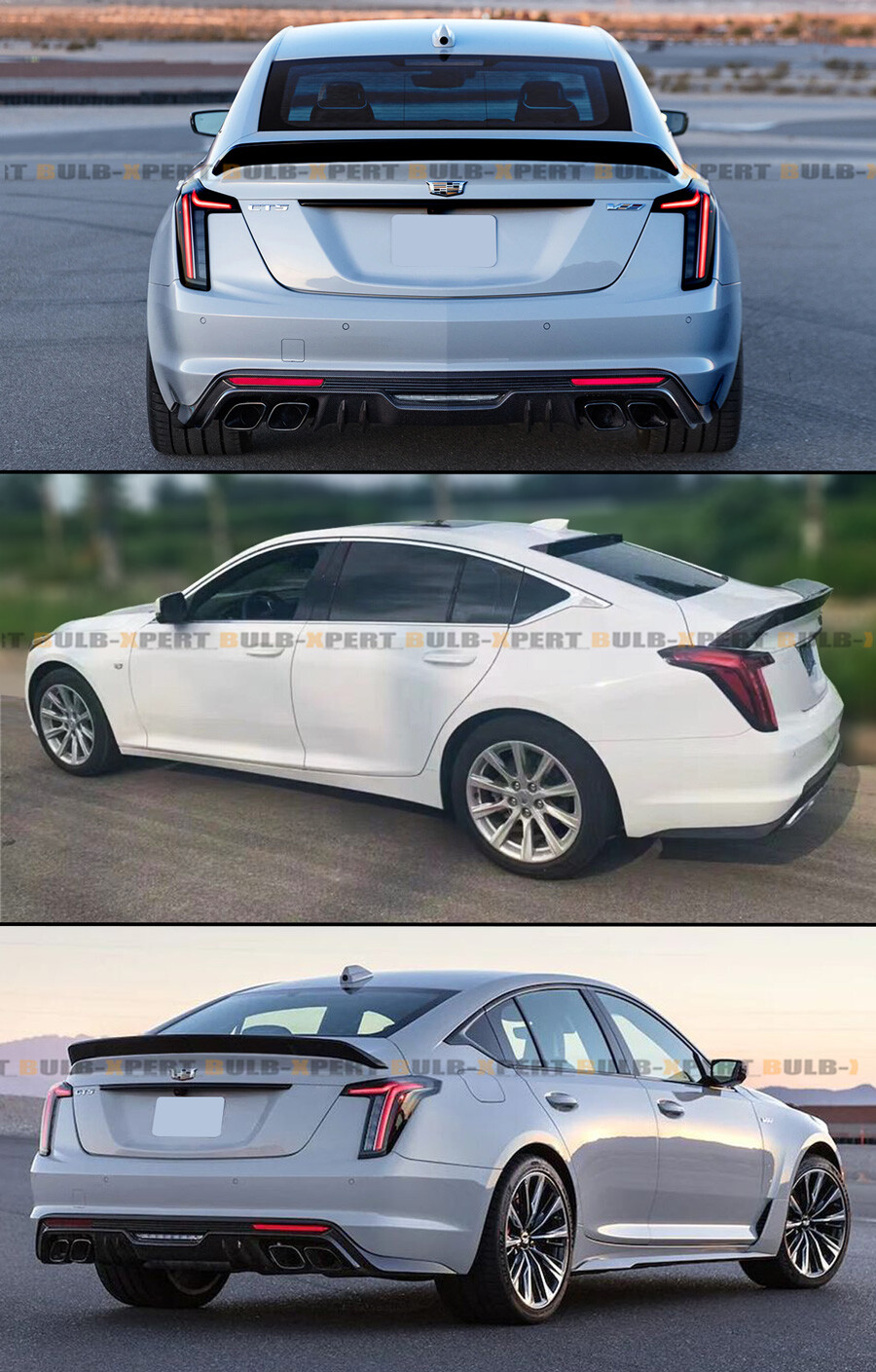 FOR 2020-2025 CADILLAC CT5 V STYLE HIGHKICK DUCKBILL CARBON FIBER TRUNK ...