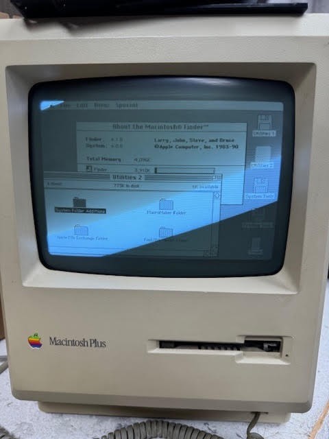 Apple Macintosh Plus 1Mb M0001AP - Vintage Apple Mac Working !! | eBay UK