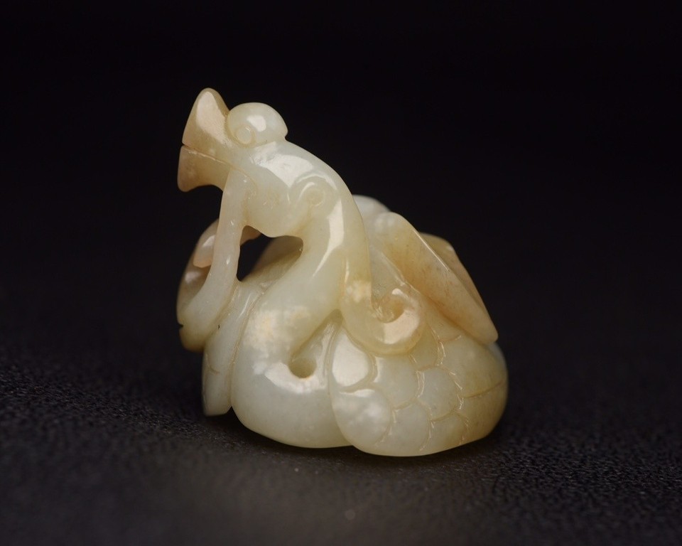 White Nephrite Hetian Jade Handcrafted Unique Sculpture Stone Figurine ...