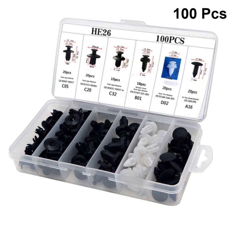 100 PCS Automotive Clips Car Retainer Snap Set Body Panel Push Pins for ...