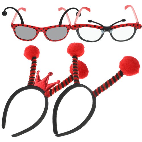 1 Set Ladybug Cosplay Headband Glasses Costume Accessory Party Favor ...