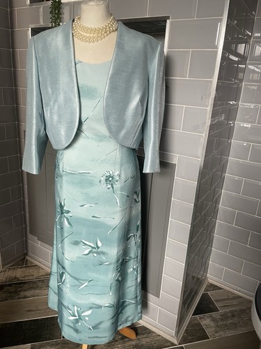JACQUES VERT DUCK EGG BLUE MOTHER OF THE BRIDE DRESS SUIT WEDDING SIZE ...