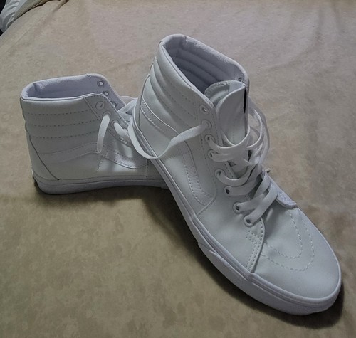 VANS Sk8-Hi Sneakers Mens 7.5 / Womens 9 White Leather Shoes 721356 ...