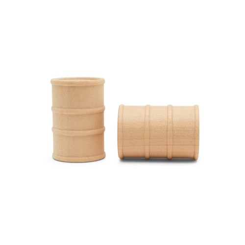 Wooden Oil Barrel 1-5/8 inch for Miniatures, Scale Model, Toy Train ...