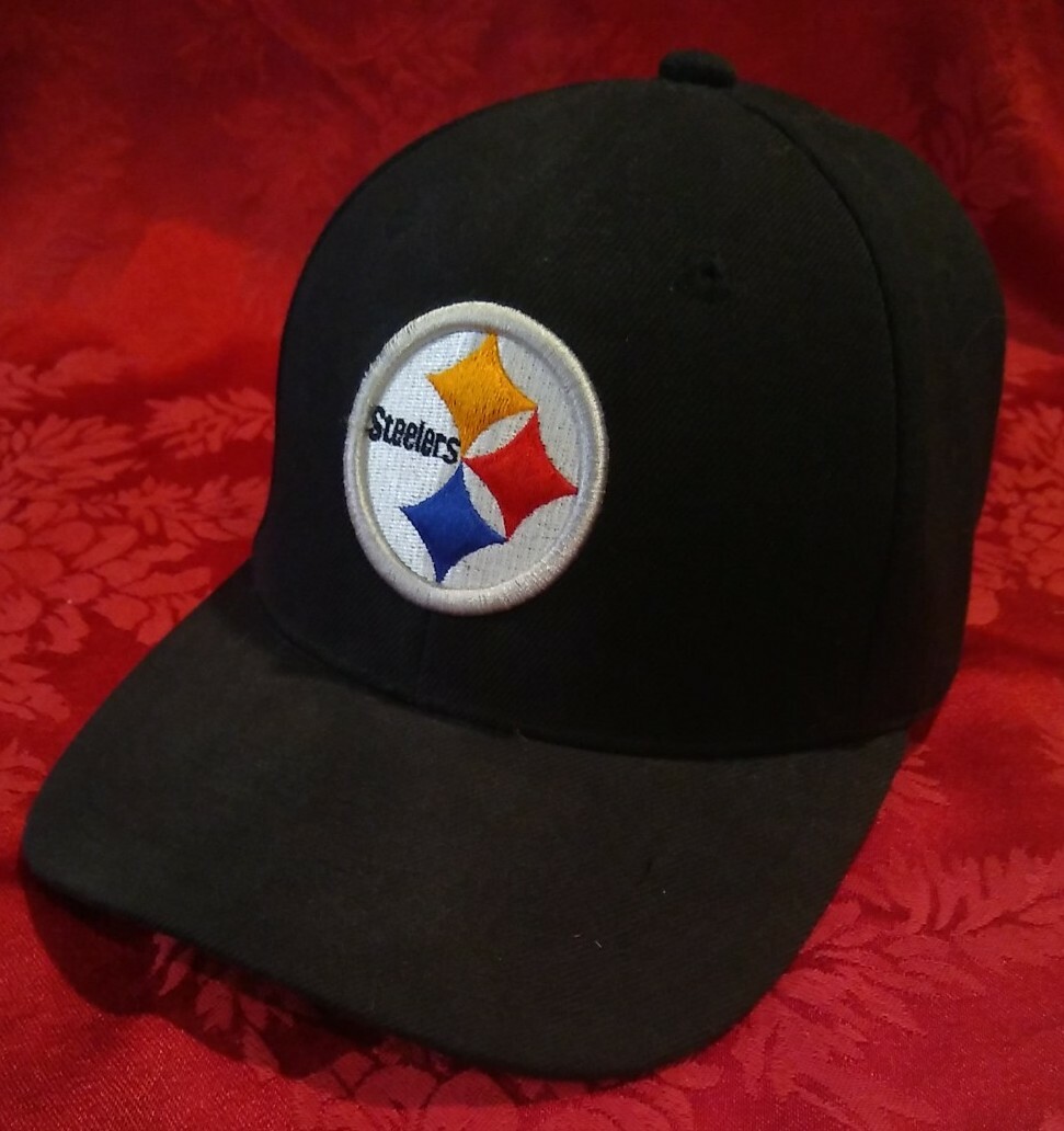 PITTSBURGH STEELERS Logo Baseball Cap Hat BLACK Adjus… - Gem