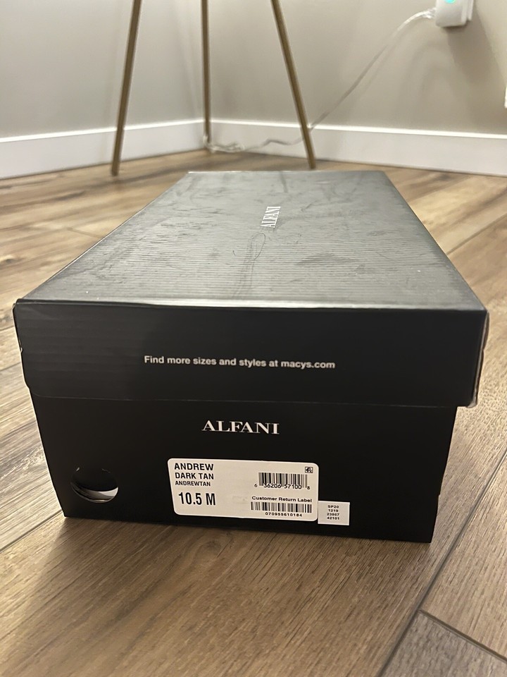 Alfani Mens Andrew Plain Toe Derbys Color Dark Tan Size 10.5M Style ...