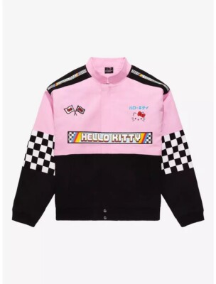 Sanrio Hello Kitty Pink Checkered Racing Jacket (XL) (Extra Large) New ...