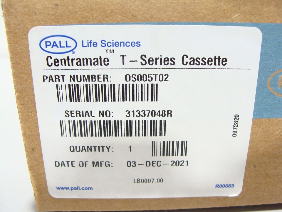 New Pall TFF Tangential Flow 5k Omega Centramate OS005T02 T-Series ...