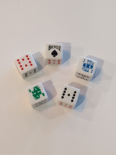 Set Of 5 Bicycle White Poker Dice | eBay