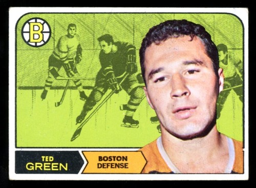 1968-69 TOPPS NHL HOCKEY #4 Ted Green EX-NM Boston Bruins Card | eBay