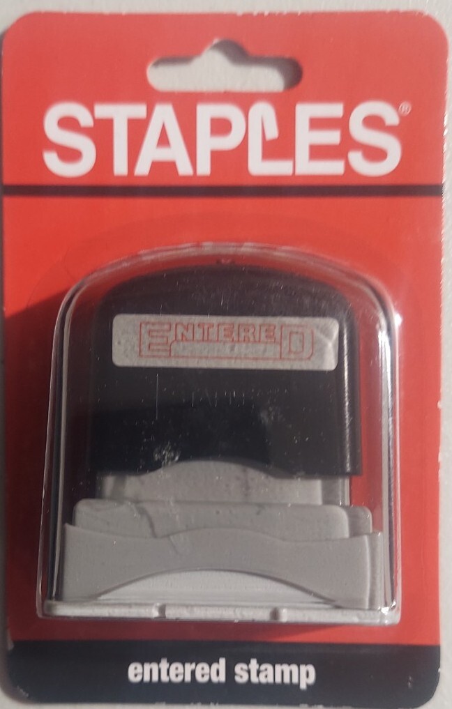 STAPLES Red Pre-Inked Self-Inking Quick Drying POSTED STAMP #10678-US ...
