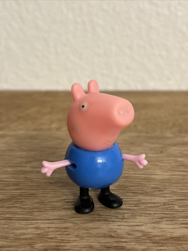 Peppa Pig Blue Dress W Squishy Head 2”Action Figure Peppa Plastic Toy ...