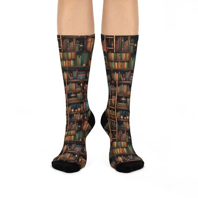 Librarian Themed Cushioned Crew Socks, Book lover Socks, Boofstore ...