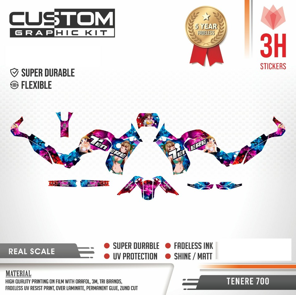 Custom designed Graphics for Yamaha Tenere T700 T7 2019-2022 Decals ...