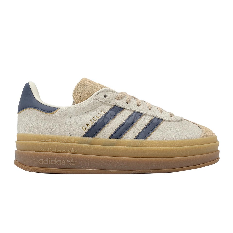 adidas Originals Gazelle Bold W Beige Black Women Gum Platform Casual ...