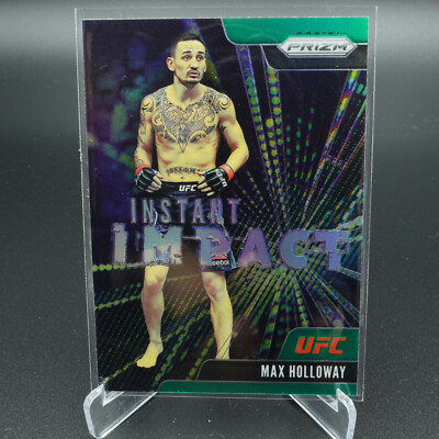 PANINI UFC PRIZM 2021 MAX HOLLOWAY INSTANT IMPACT GREEN PRIZM CARD NM ...