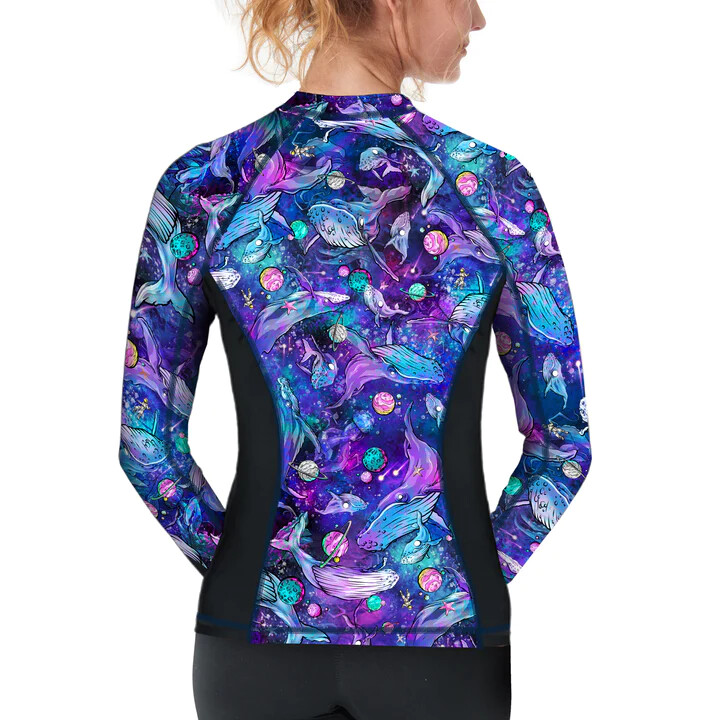 Spacefish Army Full Zip Women's Rashguard - Cosmic Whale | eBay