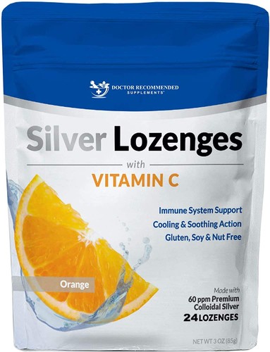 Silver Lozenges with Vitamin C - Premium Nano Silver 60 PPM Colloidal ...