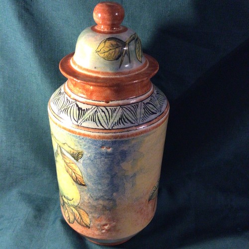 Lovely CAPELO Studio GUANAJUATO Mexico Pottery PEARS Lidded Jar 14 1/4 ...