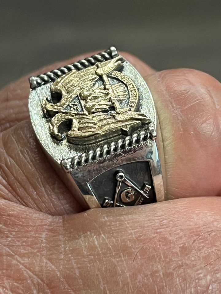 Scottish Rite 33 or 32 degree Masonic Ring Two Tone 14K Gold and ...
