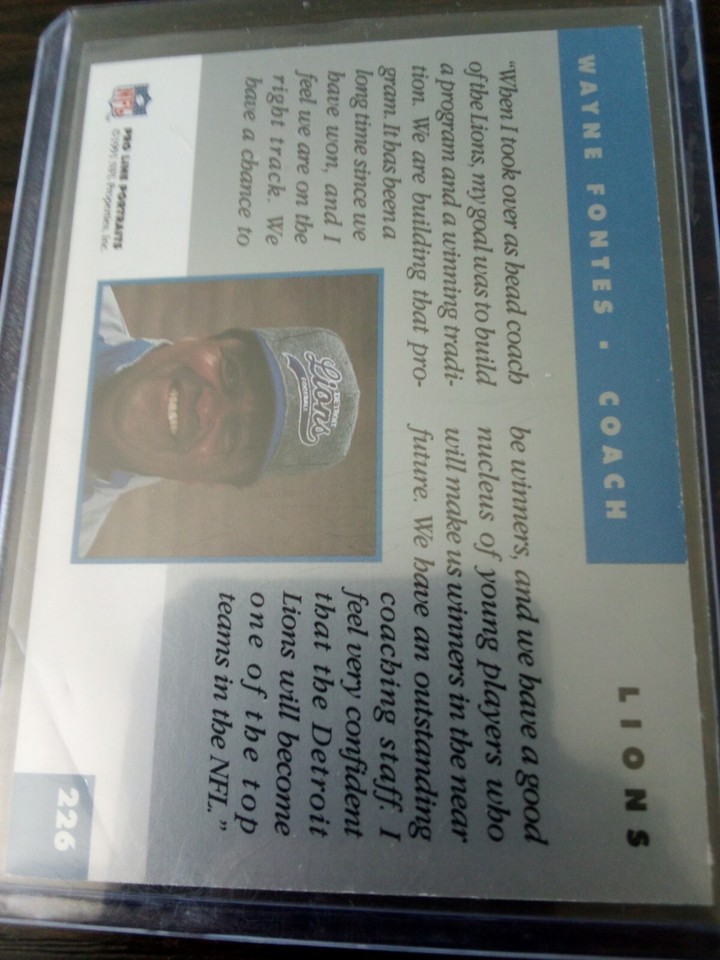 1991 Pro Line Portraits - #226 Wayne Fontes autograph | eBay