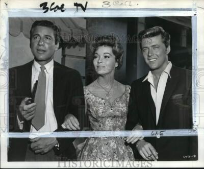 1960 Press Photo Kipp Hamilton, Efrem Zimbalist Jr. & Edward Byrnes in ...