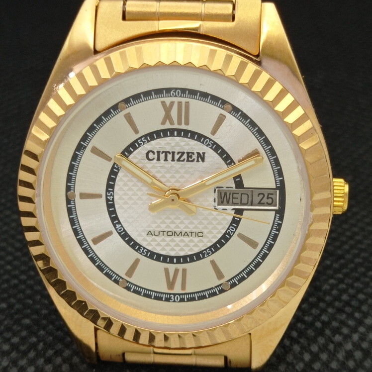 VINTAGE REFURBISHED CITIZEN AUTO 8200 JAPAN MENS D/D SILVER WATCH 608f ...