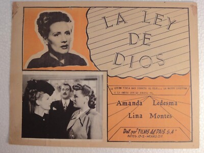 1949 Mexican Lobby Card Contra La Ley De Dios Amanda Ledesma Lina ...