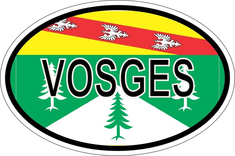 Sticker oval flag vinyl country code vosges | eBay
