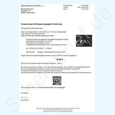 Scherzartikel Scherzbrief "Blitzer-Bescheid" anonymer Brief Prank Post ...