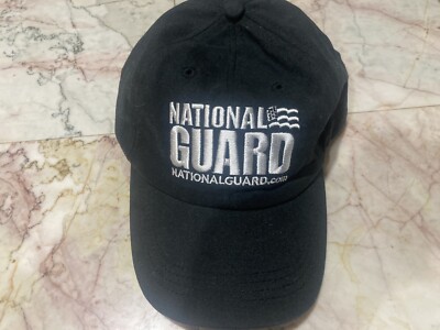 National Guard Hat Cap Black Adjustable Strap Back Embroidered USA ...