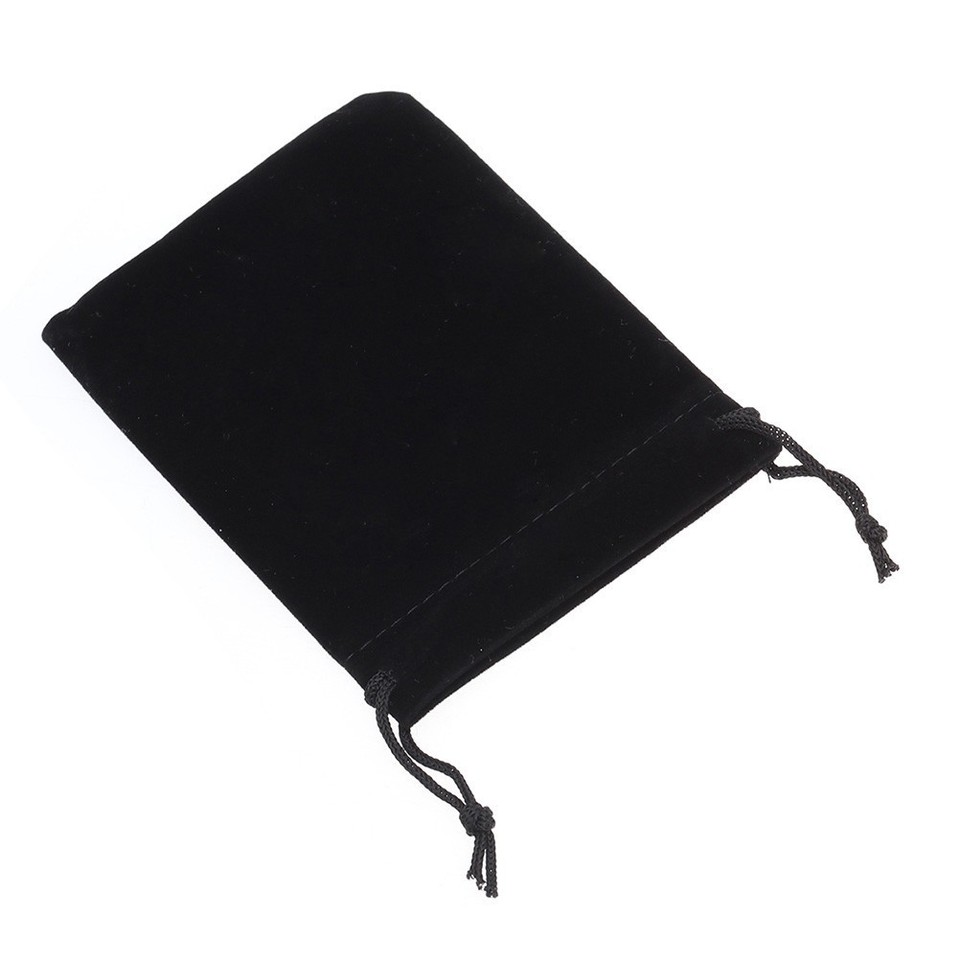 30 Pcs Drawstring Flocking Bags Black Cloth Pouches for Jewelry Gift ...