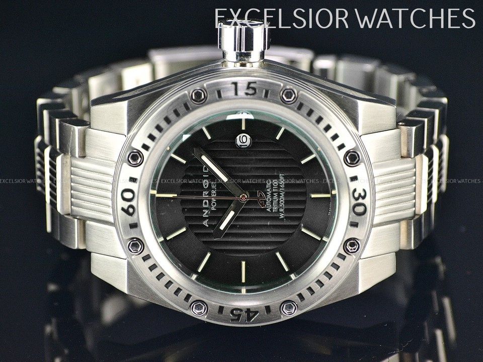 ANDROID 50MM MENS AUTOMATIC POWERJET WATCH W/T-100/BLACK DIAL/LE #137/ ...