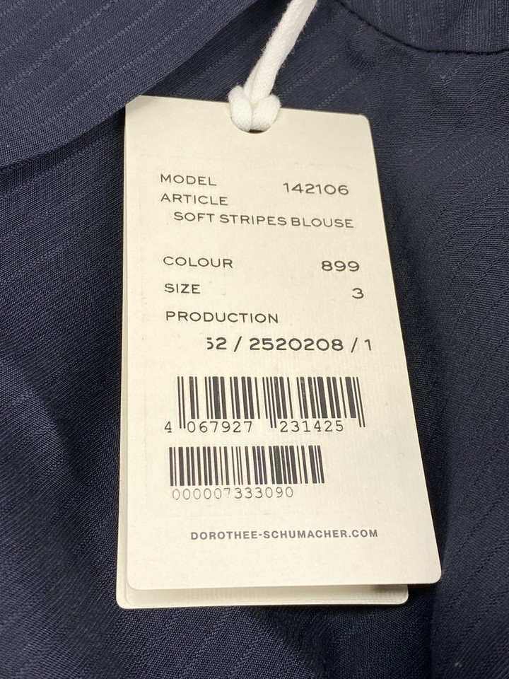 Dorothee Schumacher Womens Blouse Black Size M Soft Stripes Long Sleeve ...