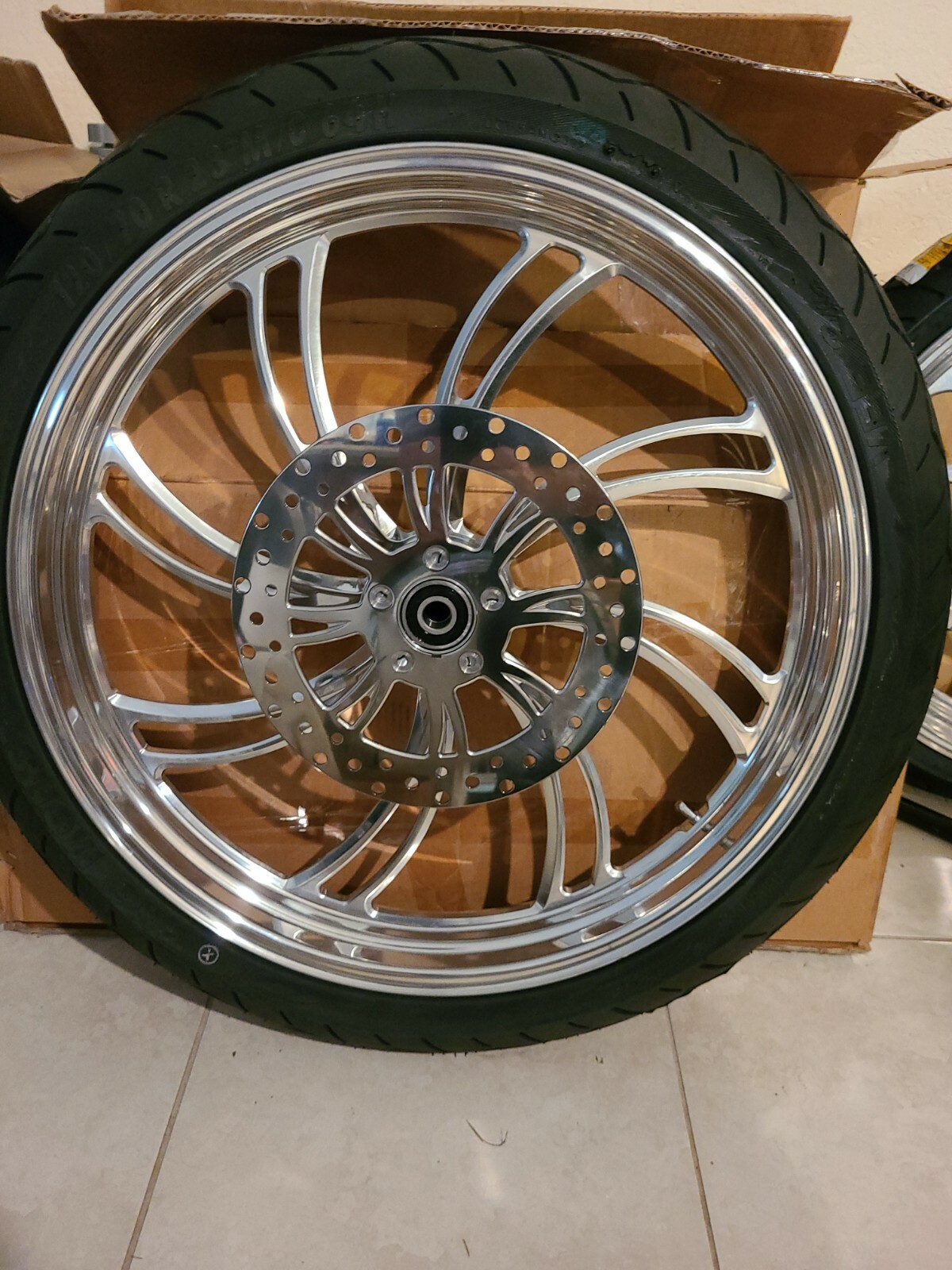 23 X 3.5 Vortex Wheel SD POL;ISHED FINISH Harley SPORTSTER, 00-07,DYNA ...