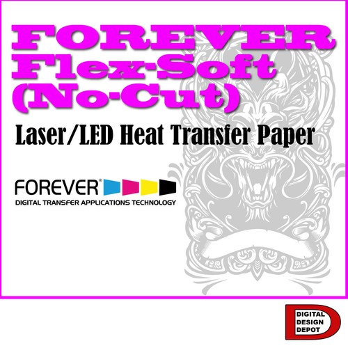 FOREVER Flex-Soft No-Cut Iron Heat Transfer Paper Crio & OKI White ...