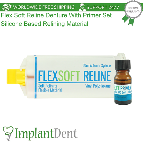 Flex Soft Reline Denture With Primer Set Silicone Based Relining ...