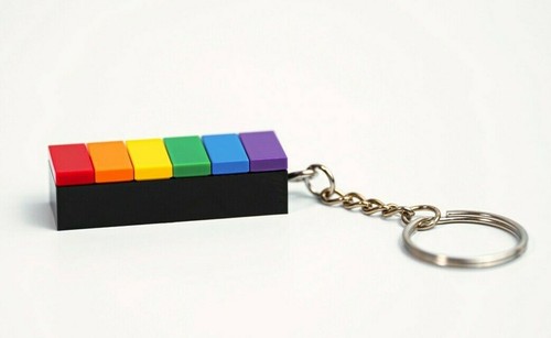 RAINBOW KEYRING/KEYCHAIN FOR KEY HANGER MADE OF LEGO® PLATES & LEGO ...