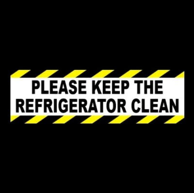 "PLEASE KEEP THE REFRIGERATOR CLEAN" business store STICKER sign ...