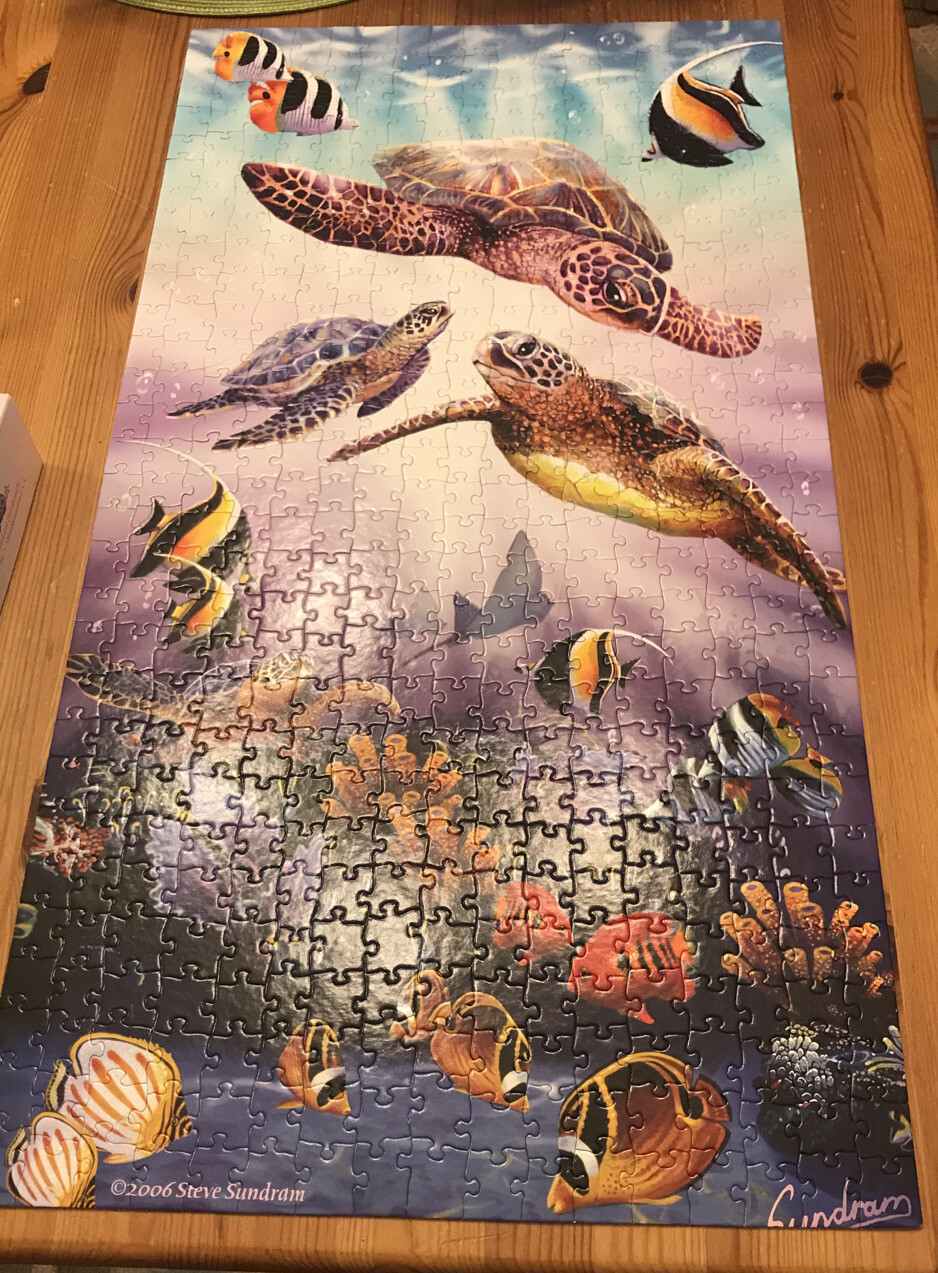 Turtle Play By Steve Sundram 500 Piece Puzzle 15” By 29”. Sunsout | eBay