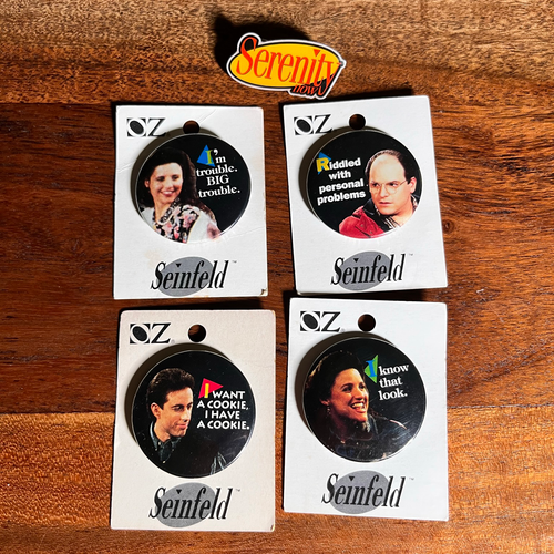 Vintage Seinfeld Button Pin Lot + Serenity Now Pin | eBay