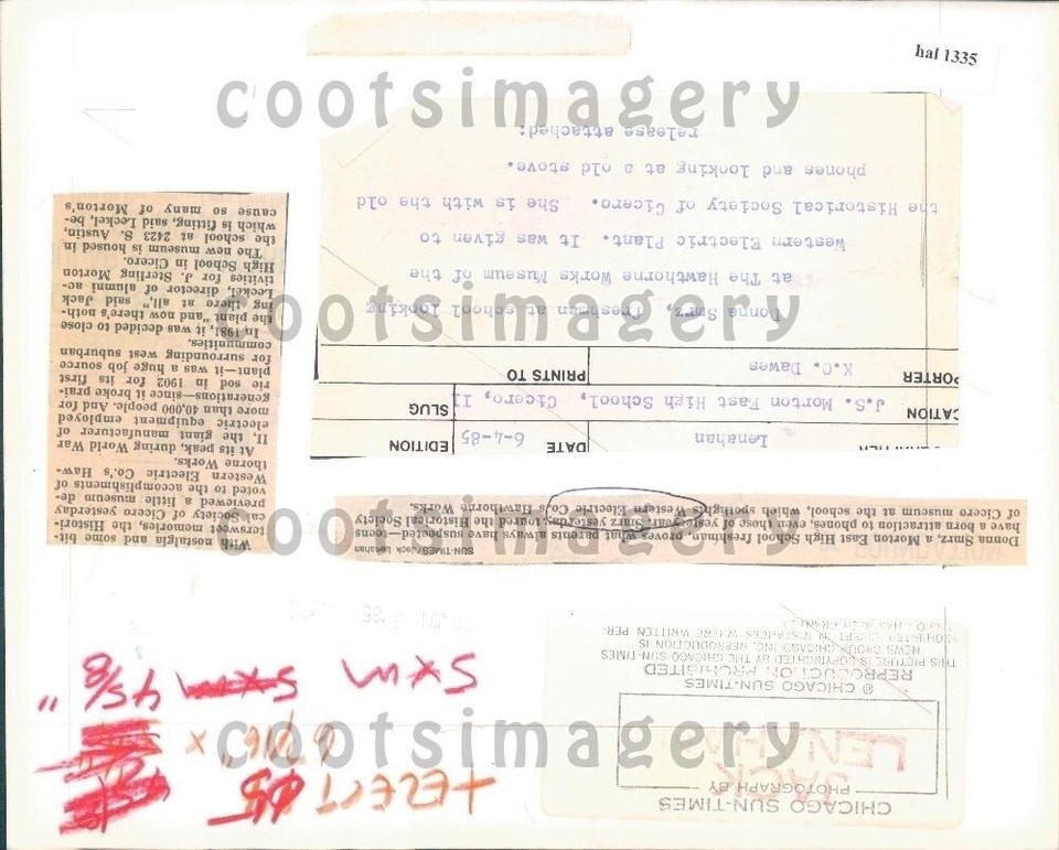 1985 Wire Photo Scene From Hawthorne Works Museum Cicero Chicago ...