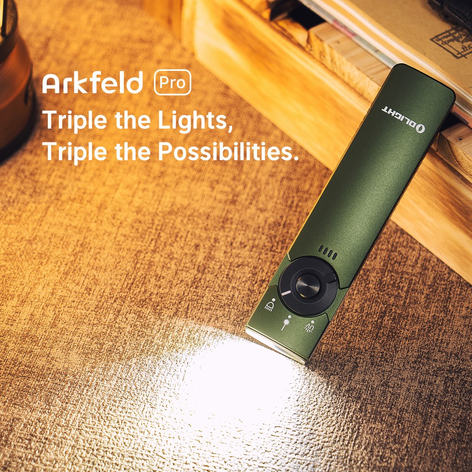 OLIGHT Arkfeld Pro 1300 Lumen Flat EDC Pocket Flashlight LED Light, UV ...