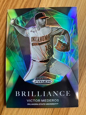 2022 Prizm Draft Picks Baseball Brilliance Silver BR-VM Victor Mederos ...
