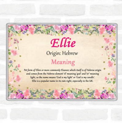 Ellie Name Meaning Jumbo Fridge Magnet Floral | eBay UK
