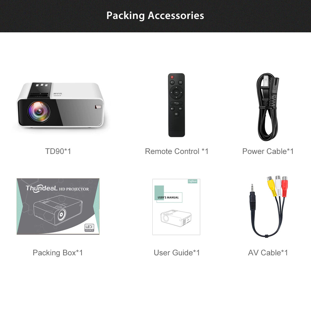 NEW HD Mini Projector TD90 Native LED Android WiFi Video Home 3D Smart ...